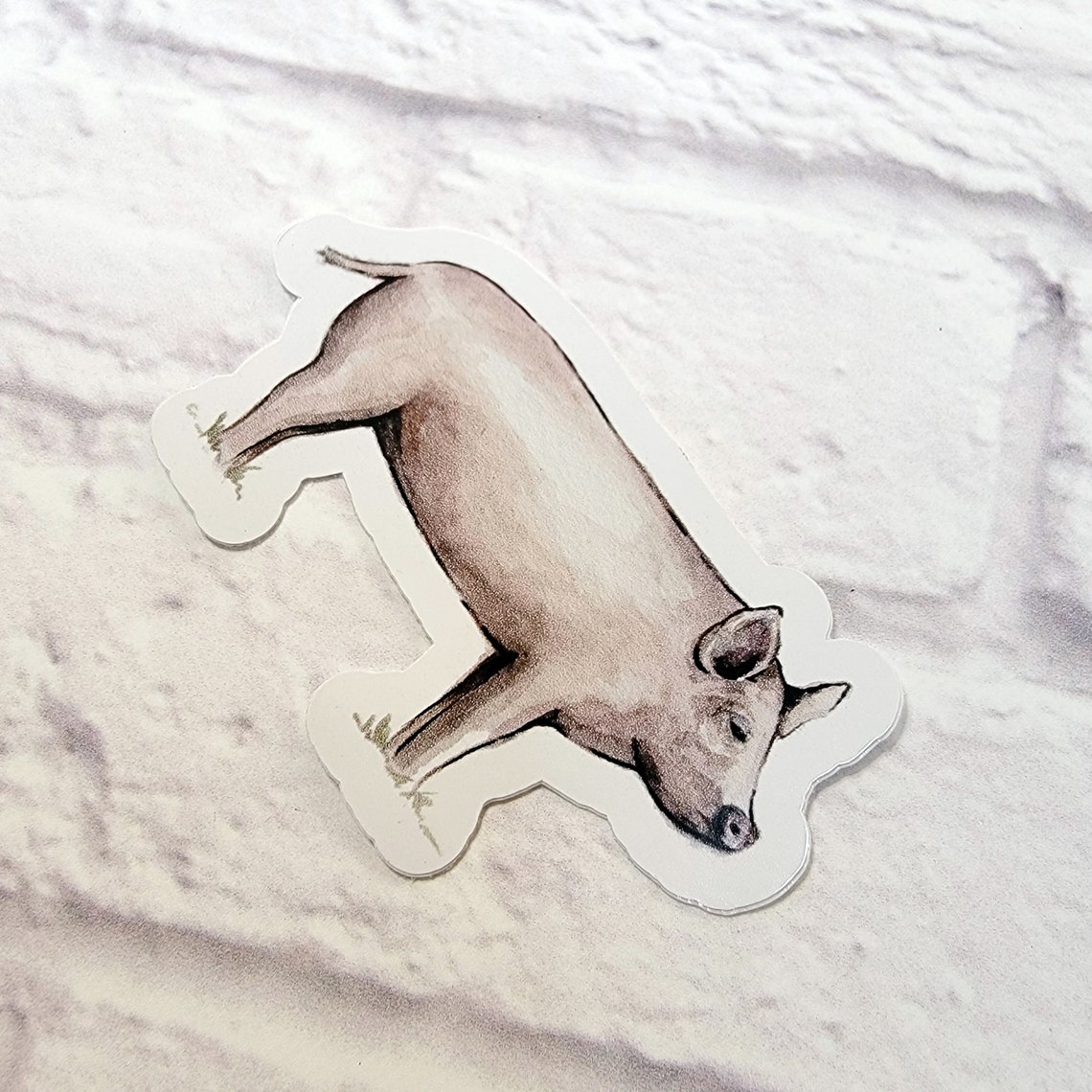 Pig Vinyl Sticker Farm Animal Water Bottle Sticker Farmhouse - Etsy