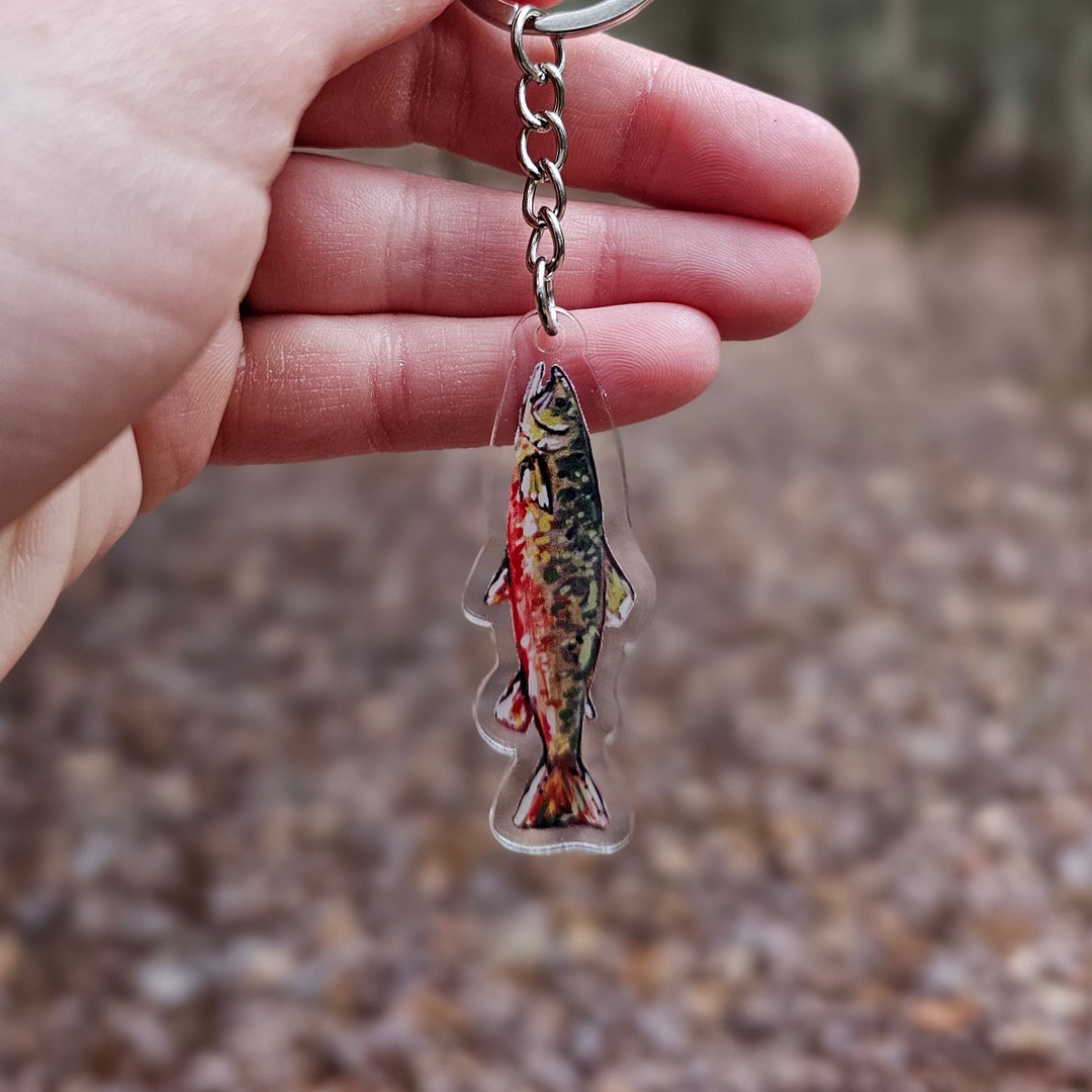 Brook Trout Acrylic Keychain, Gift for Nature Lover, Fishing Gift ...