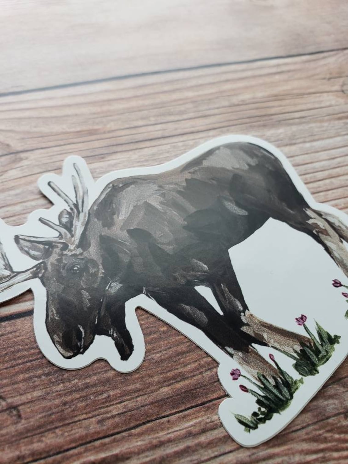 Moose Vinyl Sticker Woodland Animal Water Bottle Sticker | Etsy