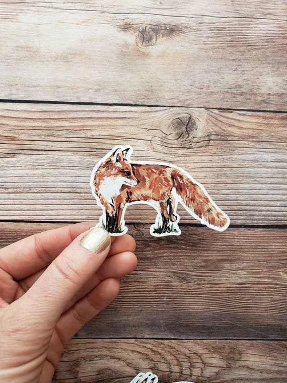 Fox Vinyl Sticker Woodland Animal Water Bottle Sticker Red | Etsy