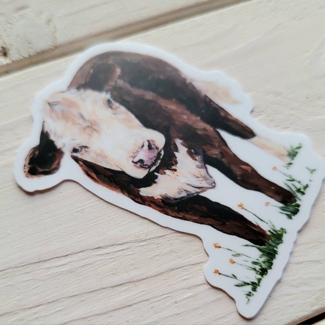 Cow Vinyl Sticker Cow Water Bottle Sticker Hereford Laptop - Etsy