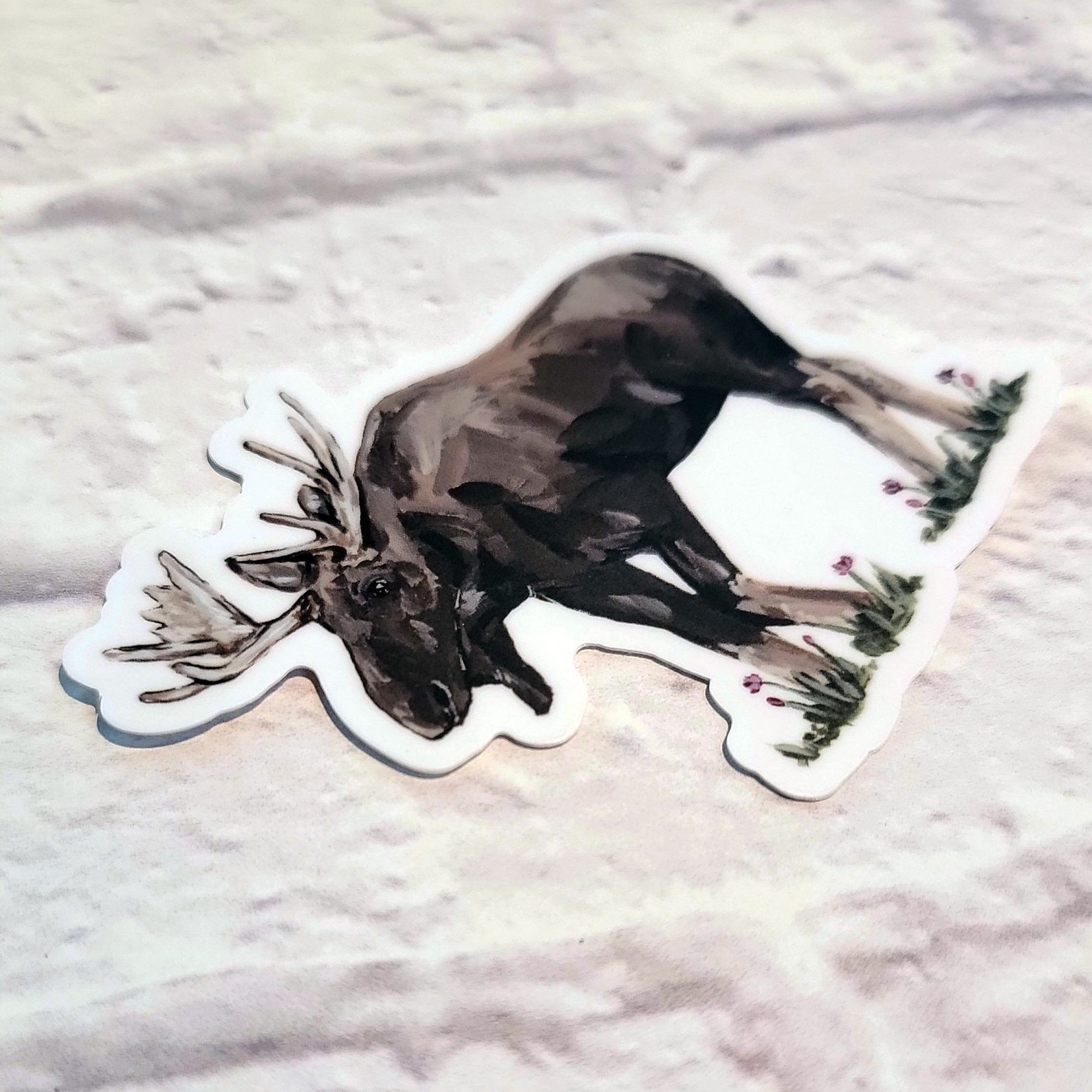 Moose Vinyl Sticker Woodland Animal Water Bottle Sticker | Etsy