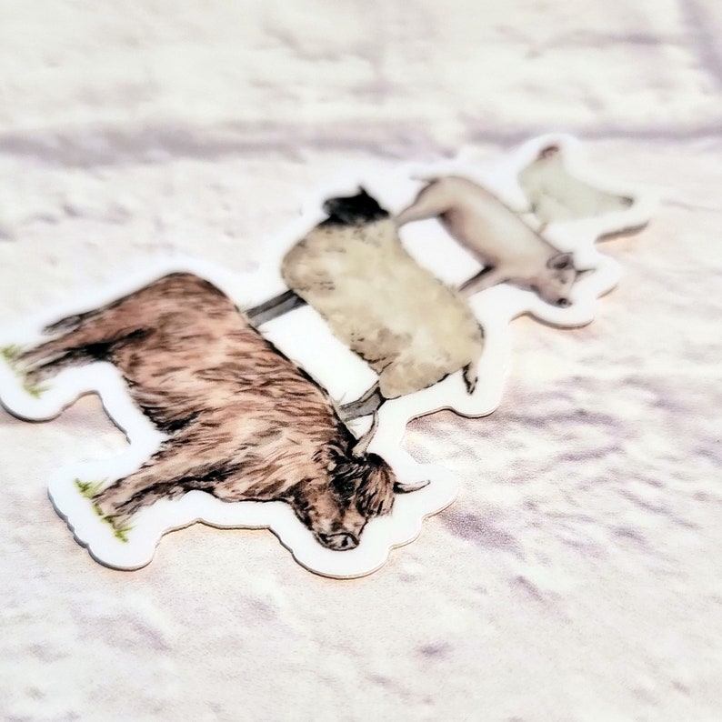 Farm Animal Stack Vinyl Sticker Animal Water Bottle Sticker - Etsy