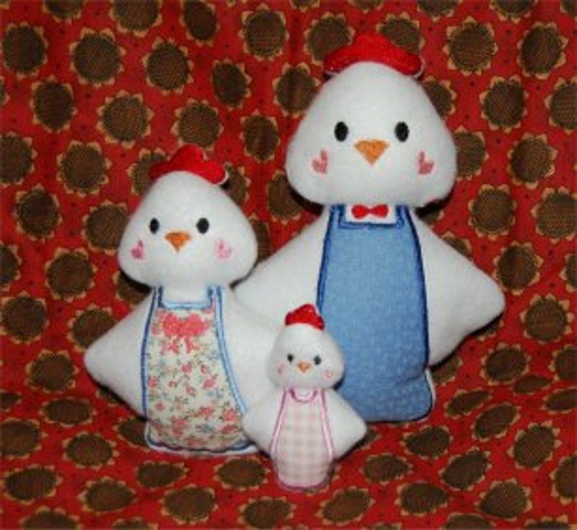 Digital Download Deluxe Chicken Family Softies Embroidery Machine ...