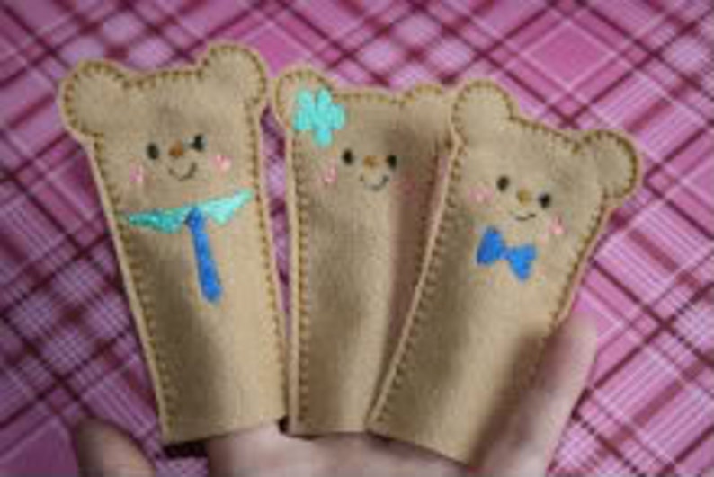 Digital Download ONE HOOPING Teddy Bear Family Finger Puppets - Etsy