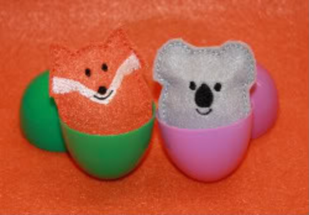 Digital Download Koala and Fox Animal Egg Softies Embroidery Machine ...