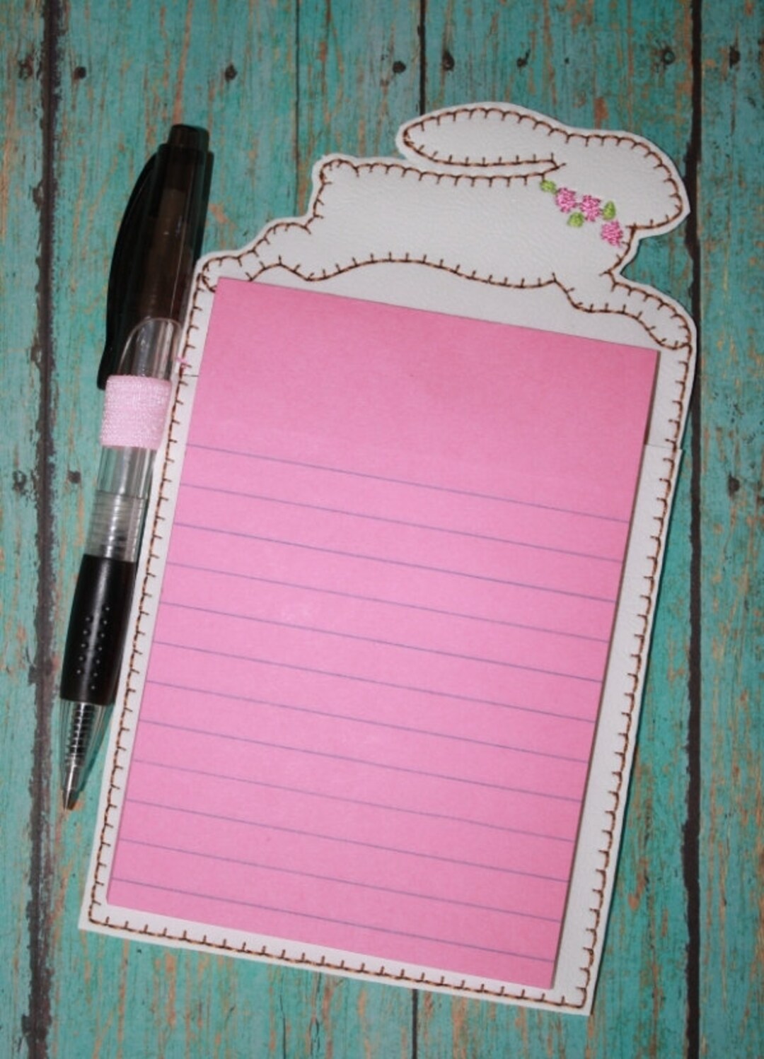 Digital Download Flower Bunny Jumbo Notepad Holder Embroidery Machine ...