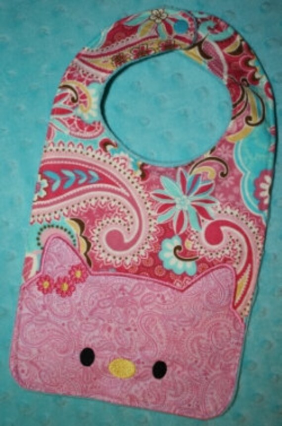 Digital Download Kitty Bib Embroidery Machine Design for the | Etsy