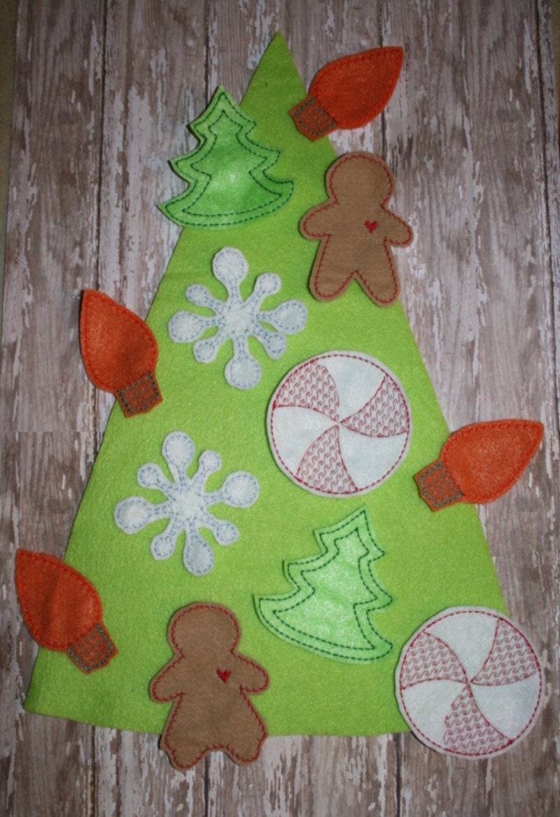 Digital Download Flannelboard Decorate A Tree TWO Set Embroidery ...