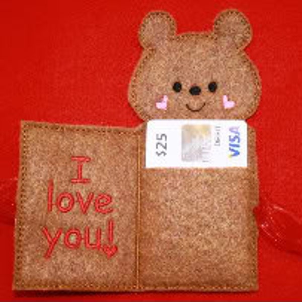 Teddy Bear Gift Card Holder - Etsy