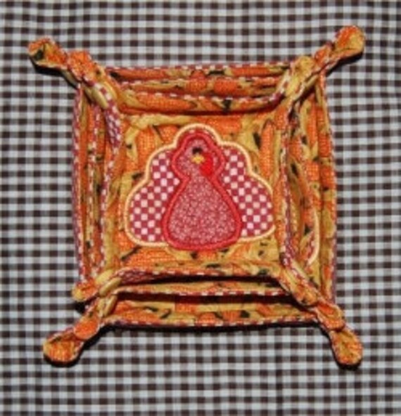 Items similar to Digital Download Square Turkey Fabric Snap Trays ...