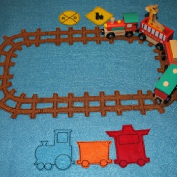 Train Track Embroidery Design - Etsy