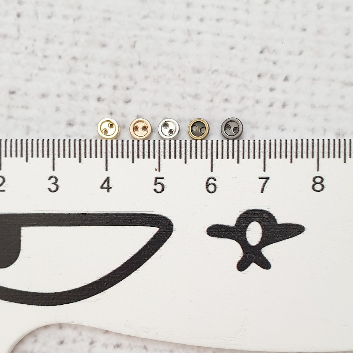 4mm ROUND 2 Holes 4mm Metal Buttons Metal Tiny Button 4 Mm | Etsy