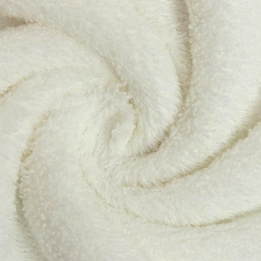 Off White - Heavy Terry Towelling, Texture Fabric, Dressing Gown Fabric ...