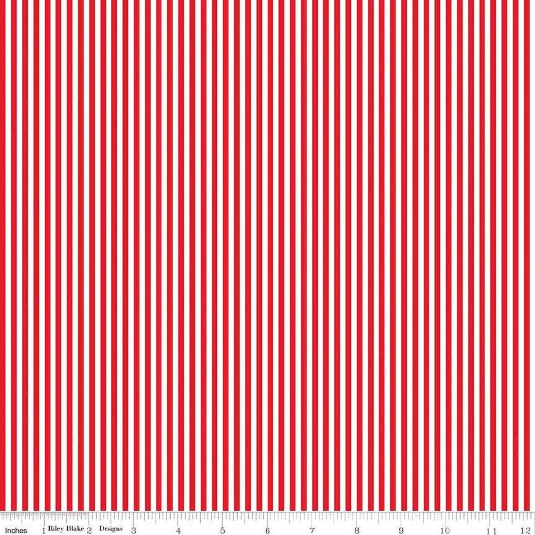 Red Medium Stripe - Riley Blake 1/8" Width Stripe Fat Quarters 100% ...