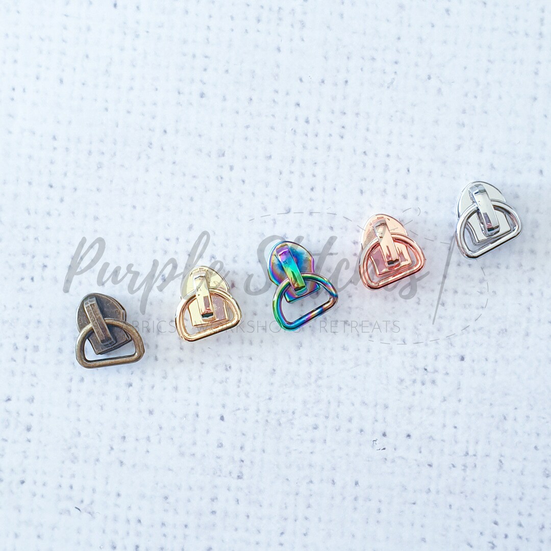 Metal Zip Slider With Metal D Ring Zipper Pull - #5 Zip Slider for Size ...