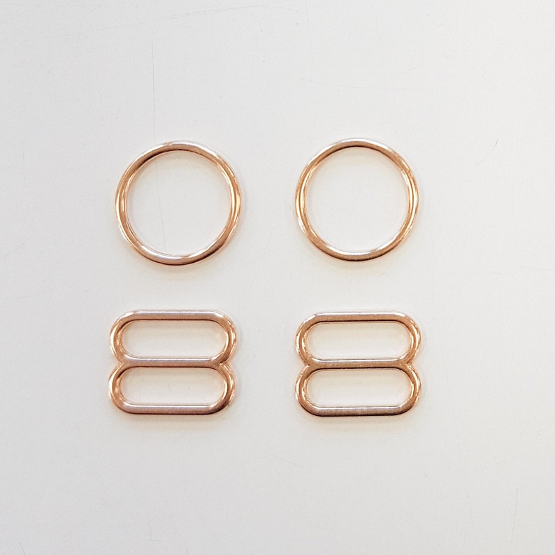 10mm LIGHT ROSE GOLD Colour Bra Rings and Sliders 3/8 - Etsy