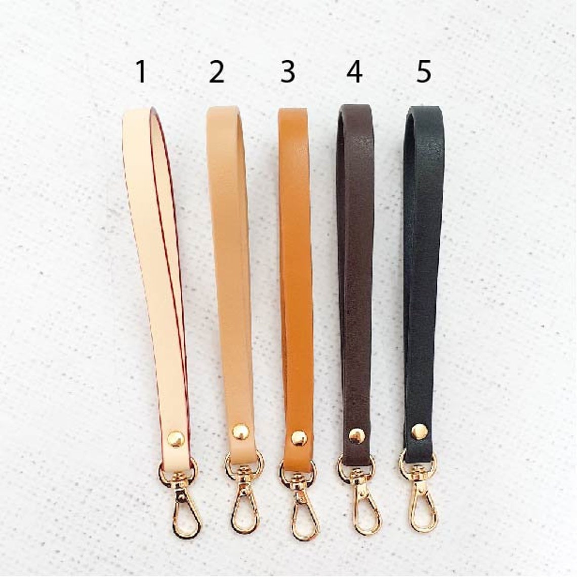 ONE Genuine Leather Wristlet Strap With GOLD Colour Hardware, Leather ...