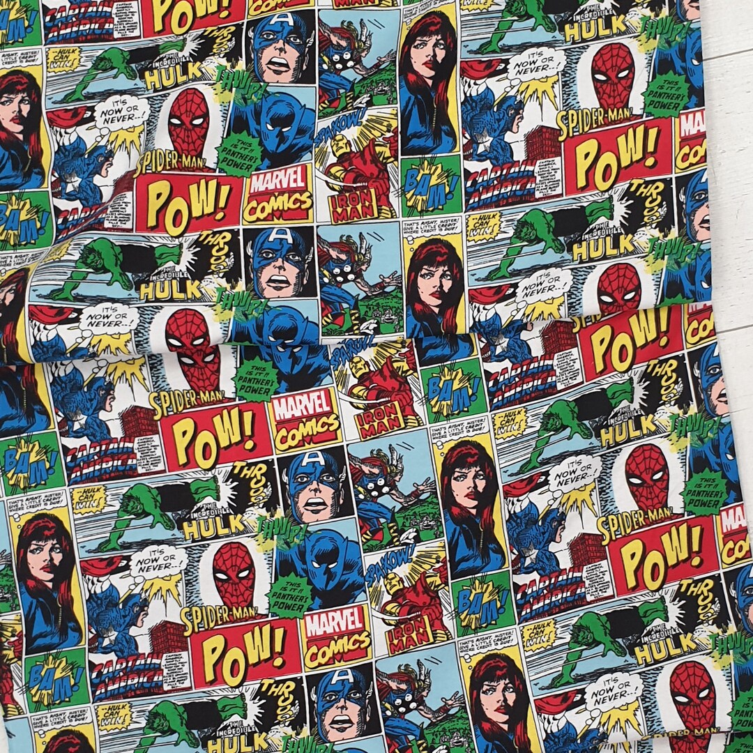 Marvel Characters Licensed Flannel Fabric 100% Cotton Quilting ...