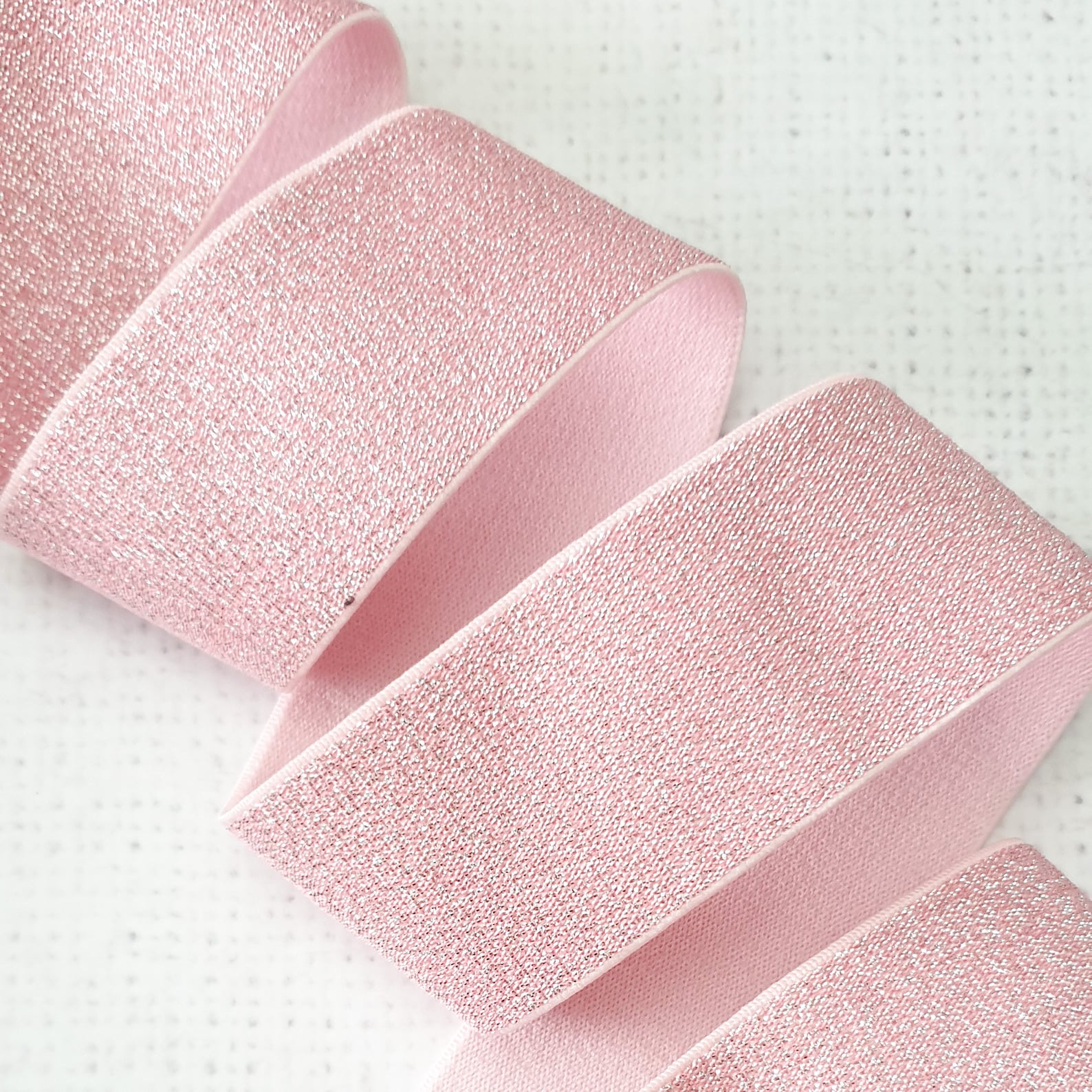 1.5 Inches / 38mm METALLIC PINK Elastic Band Waist Band Elastics , Soft ...