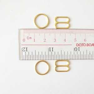 12mm GOLD Colour Bra Rings and Sliders - 1/2 Inch Metal Alloy Rings ...