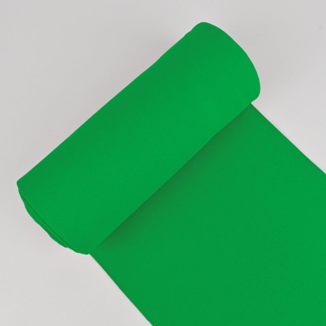 Green Tubular Rib Knit Ribbing Fabric Knit Ribbing Okeo-tex Cotton ...