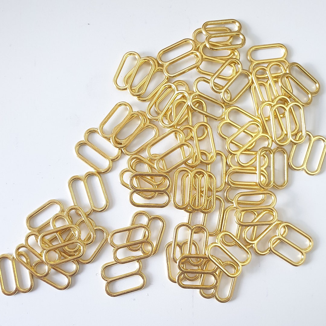 10mm GOLD Colour Bra Slider - 3/8 Inch Metal Alloy Bra Slider Perfect ...