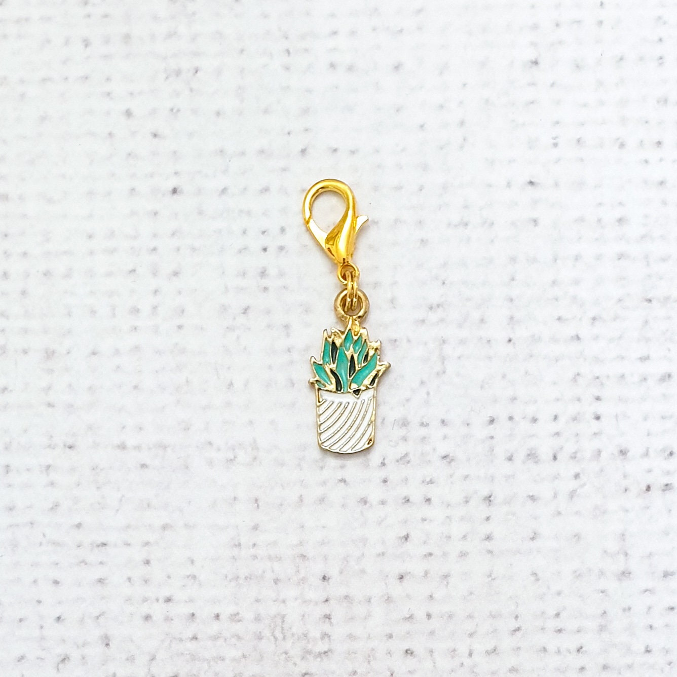 Cactus Zipper Charm Succulent Charm Cactus Clip Stitch | Etsy