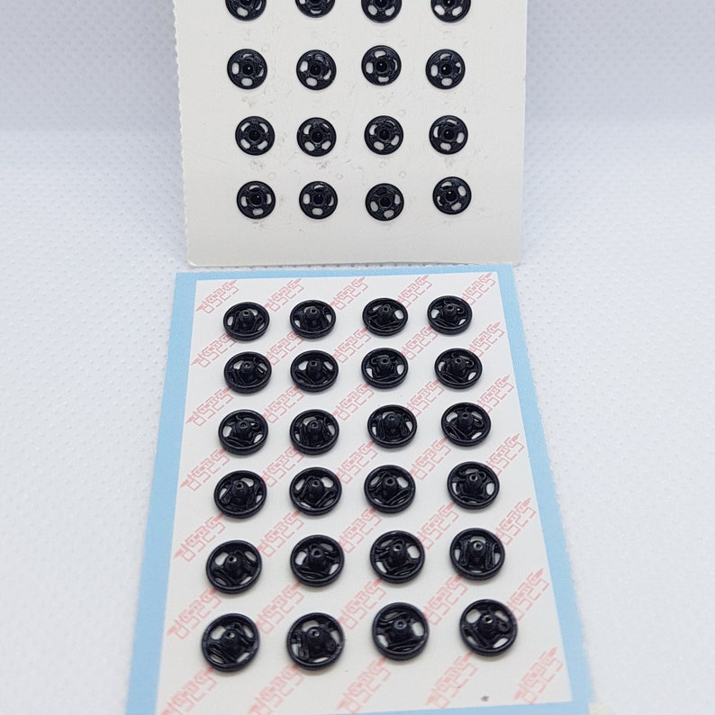 6mm Snap Closures 24 Pcs Black Metal Snap Fastener Tiny Buttons Sewing ...
