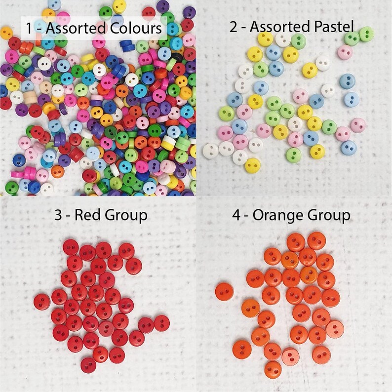 6mm mini round plastic buttons in assorted or single colour | Etsy