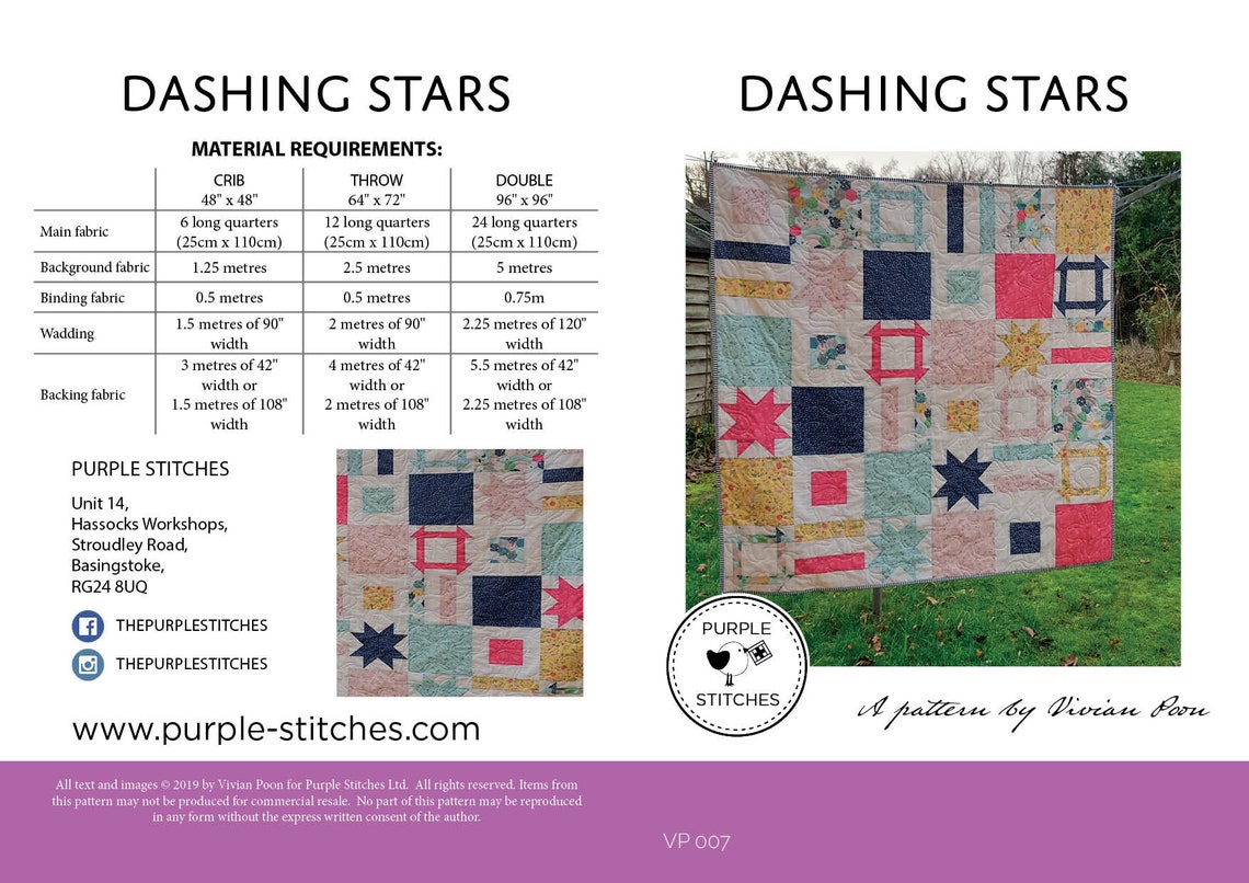 Dashing Star Quilt Pattern digital pdf pattern INSTANT | Etsy
