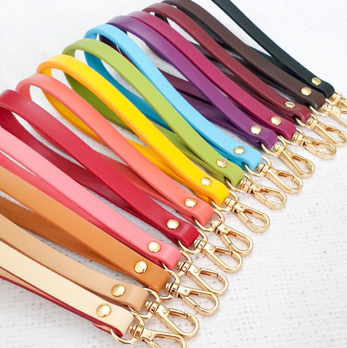 ONE Genuine Leather Wristlet Strap With GOLD Colour Hardware, Leather ...