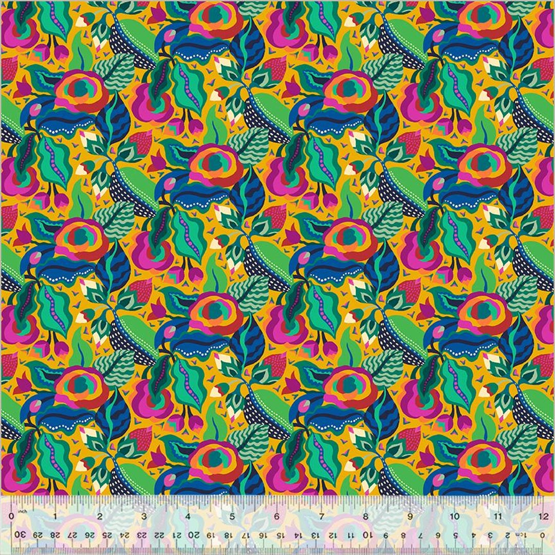 Camellia Gold - Botanica - Sally Kelly - Windham Fabrics 100% Cotton ...
