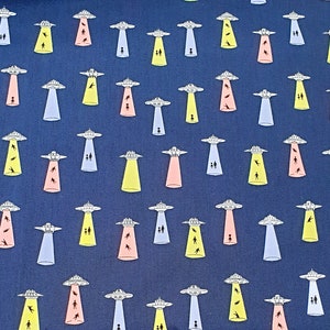 Space Invader, Sevenberry Fabrics, Japanese Fabric, UFO, Spaceship ...