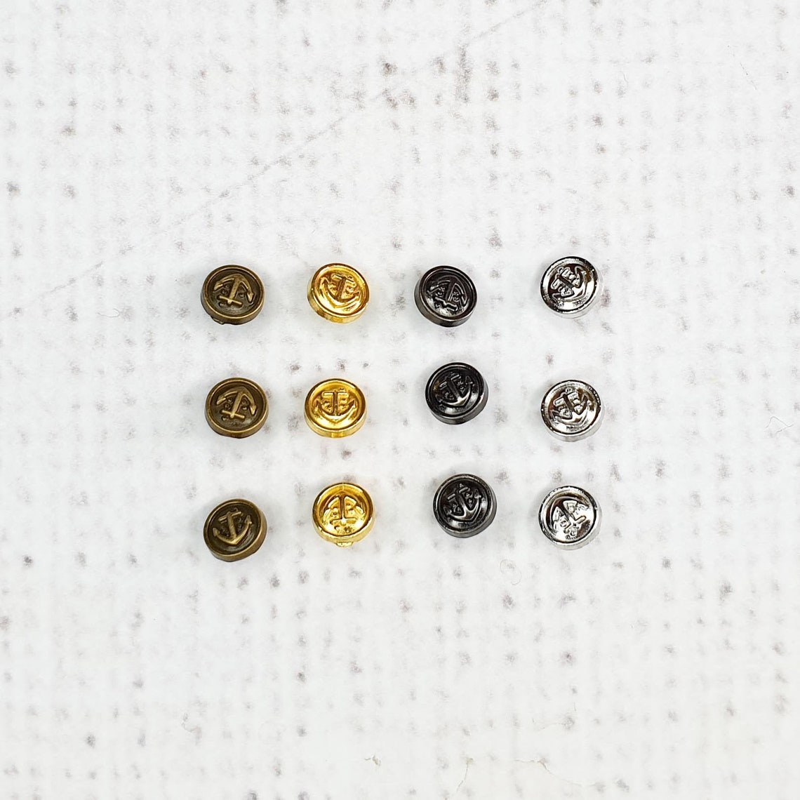6mm Mini Anchor Button Mini Metal Button Metal Tiny Coat - Etsy UK