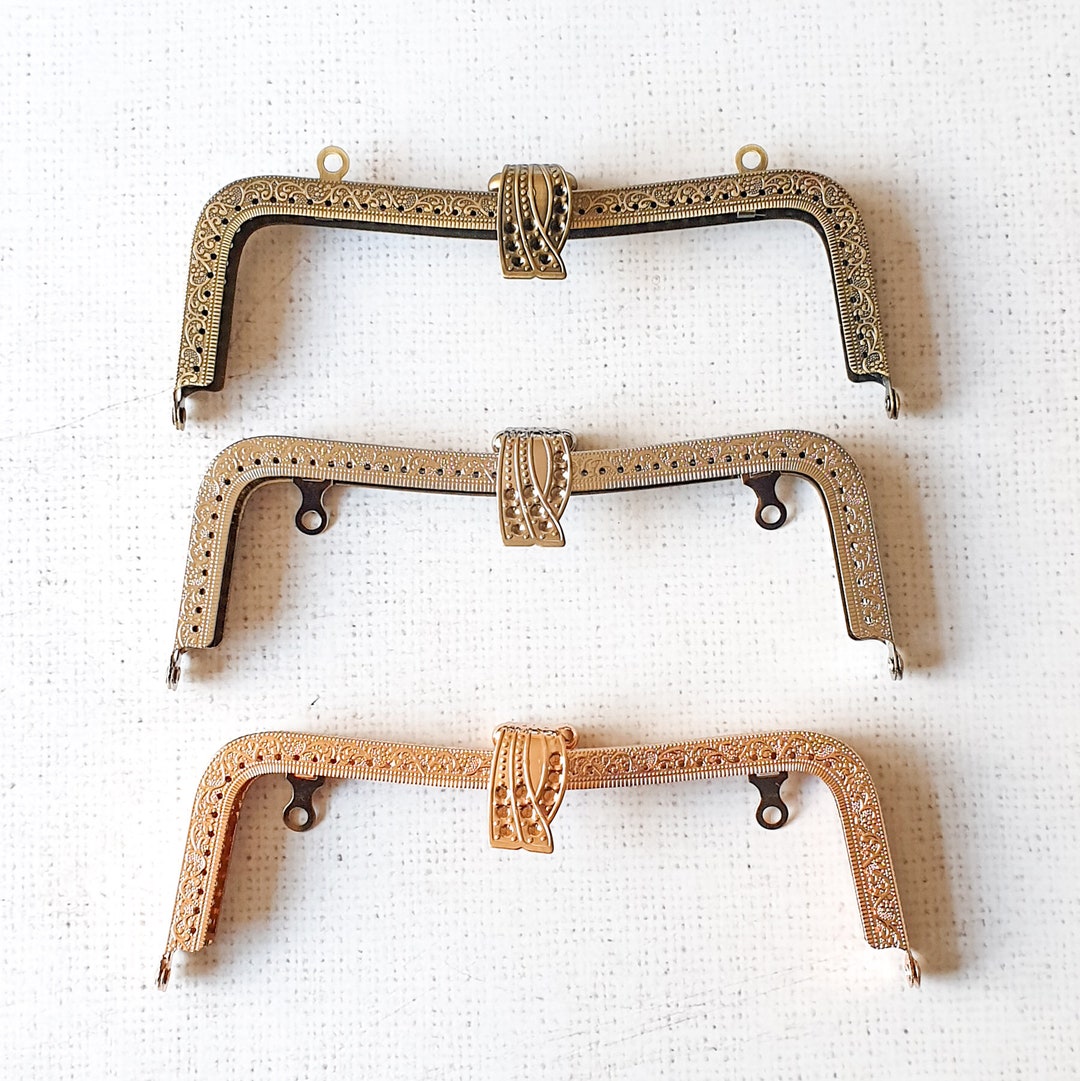 ONE 20cm / 8" Antique Style Metal Bag Frame With Flip Closure, Vintage ...