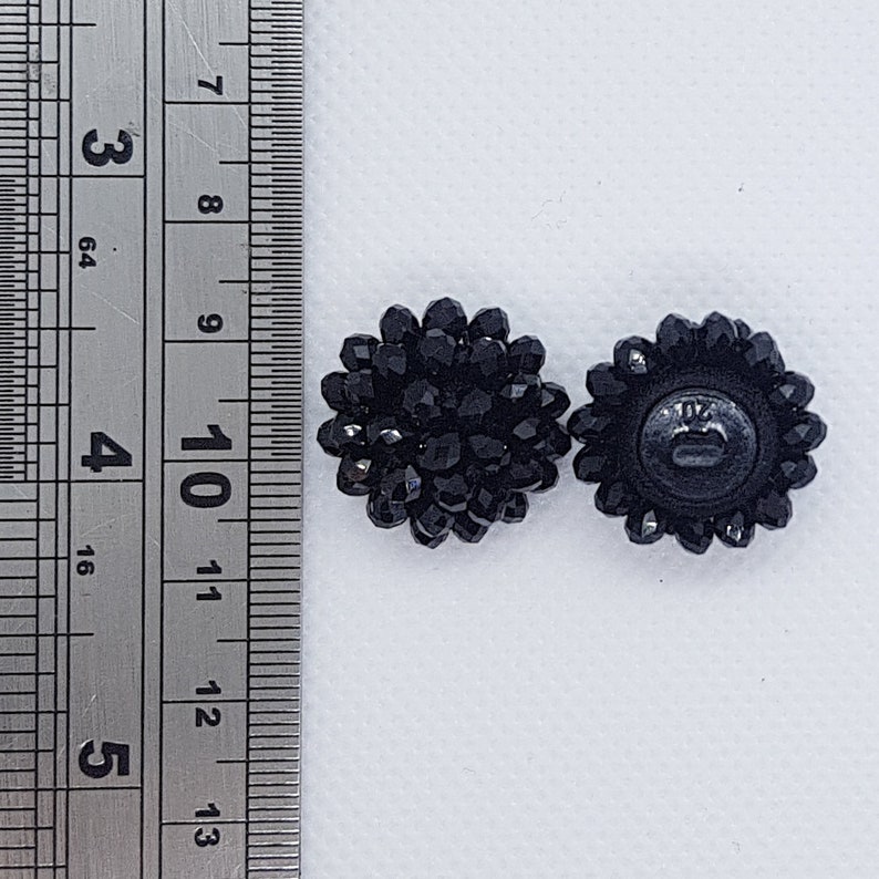 Black Bead Cluster shank button 20mm beaded embellishment | Etsy