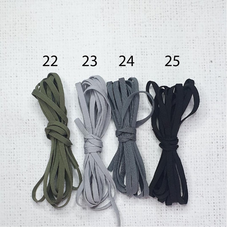 5mm / 1/8" Flat Soft Tubular Elastic Cord, Ear Loop Elastic Band for ...