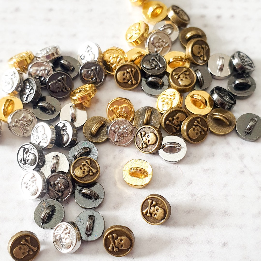 5mm Mini Skull Button, Mini Metal Button, Metal Tiny Coat Shank Button ...