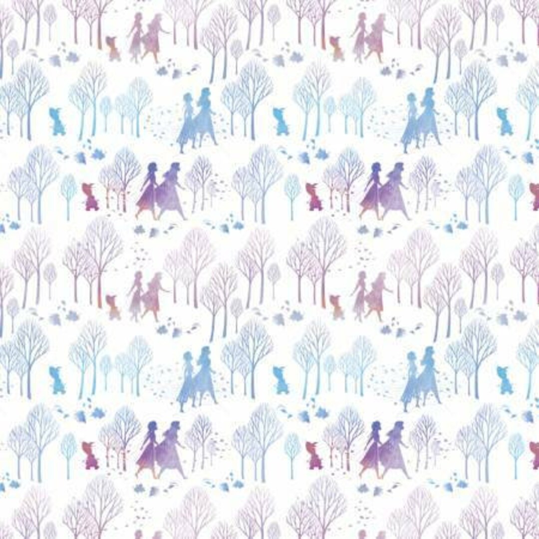 Character & Trees Silhouette Frozen II Spring Creative Nursery Fabric ...