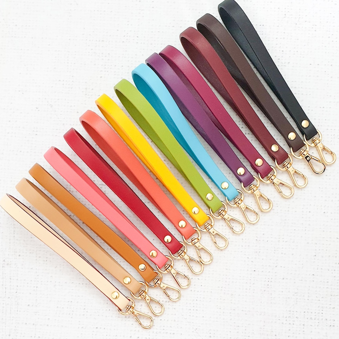 ONE Genuine Leather Wristlet Strap With GOLD Colour Hardware, Leather ...