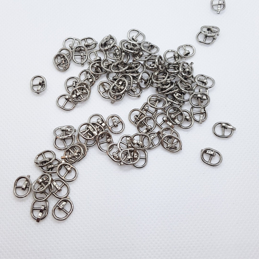 SILVER Colour 8mm Mini OVAL Belt Buckles, Mini Buckle, Shoe Fastening ...