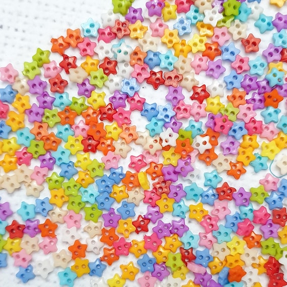 6mm Mini STAR Plastic Buttons in Assorted or Single Colour | Etsy