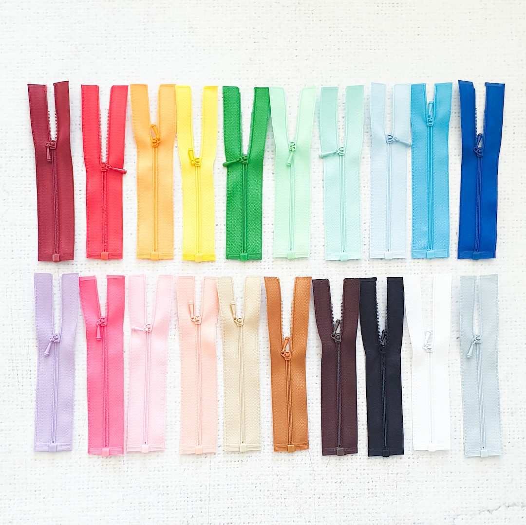 Tiny 10cm / 4" Size 0 OPEN END Zipper, Multi Colour Zip for Doll ...