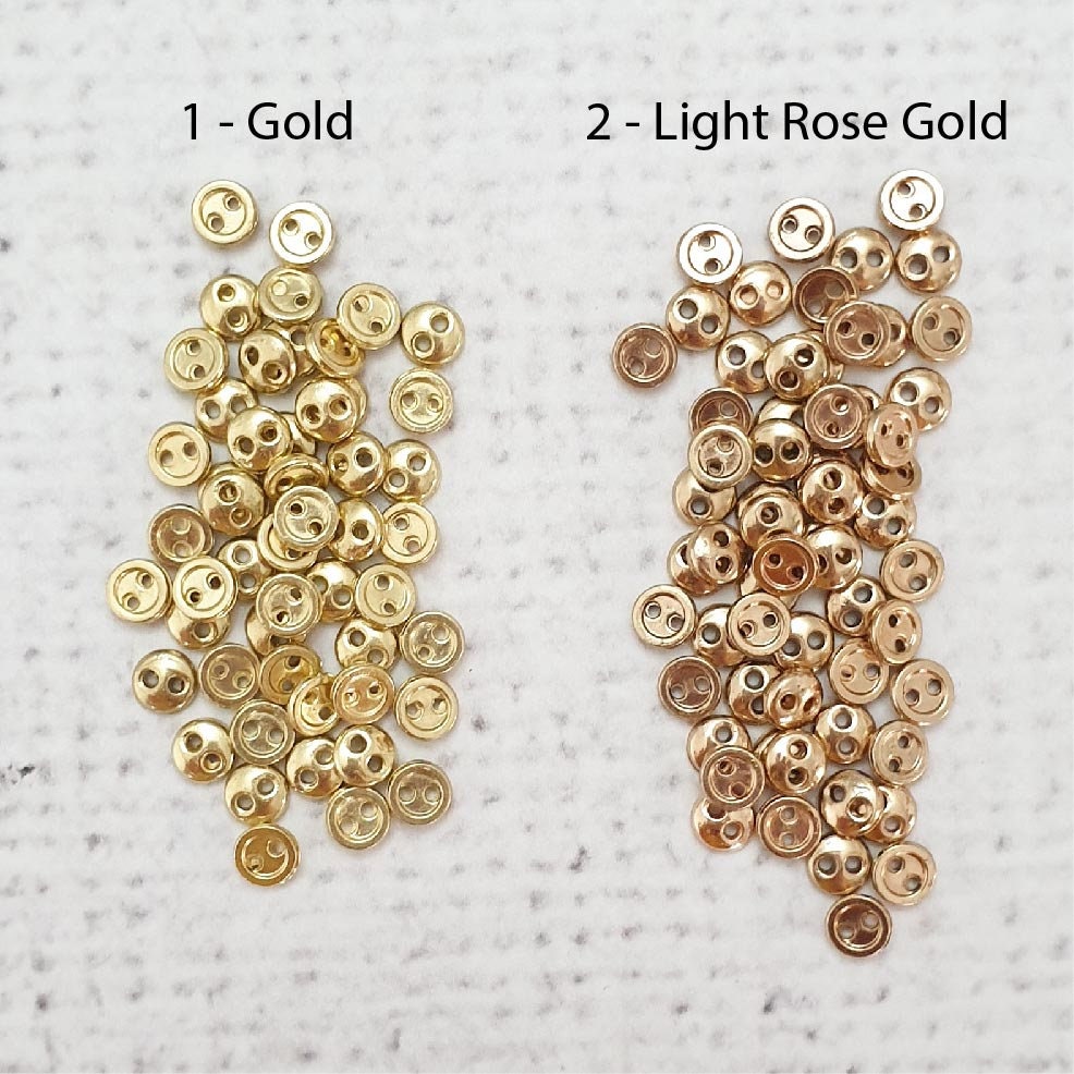 4mm ROUND 2 Holes 4mm Metal Buttons, Metal Tiny Button 4 Mm Sewing ...