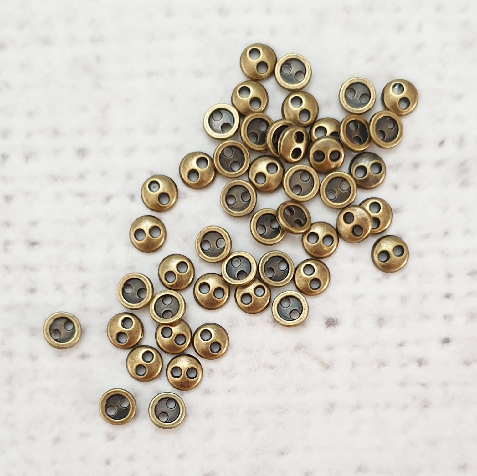 4mm ROUND 2 Holes 4mm Metal Buttons, Metal Tiny Button 4 Mm Sewing ...