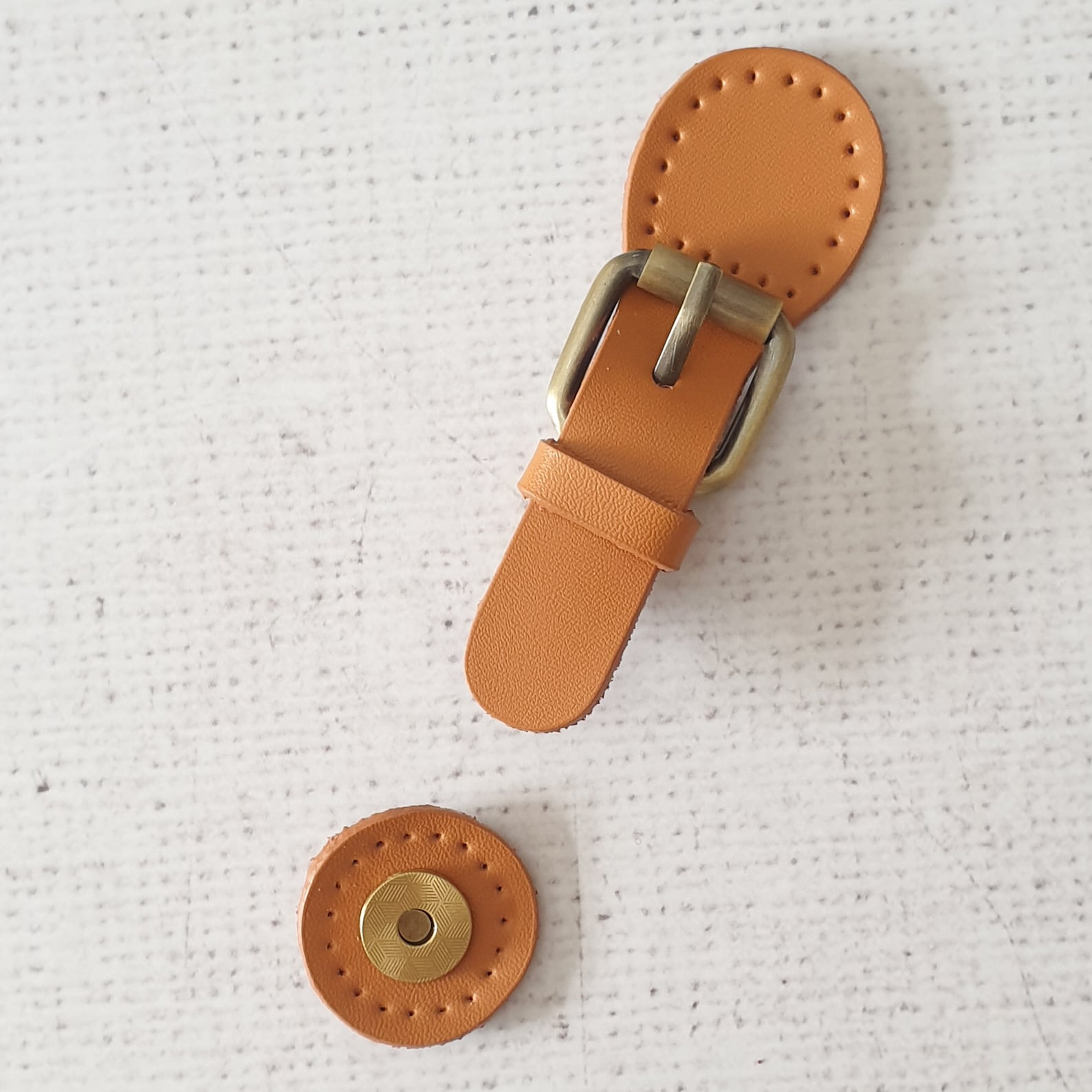 ONE Genuine Real Leather Buckles With Magnetic Snap, Handbag Leather ...