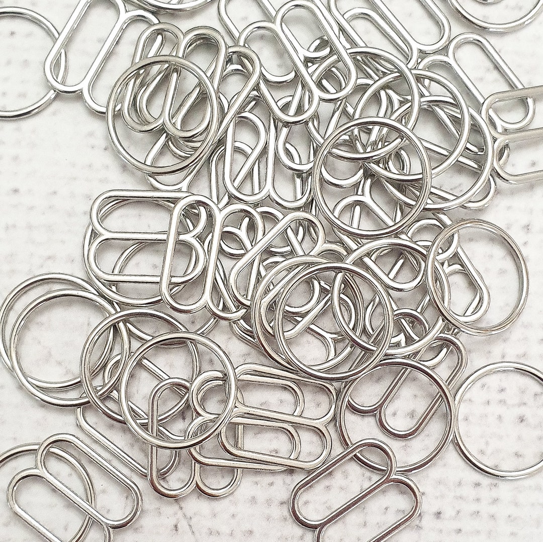 15mm SILVER Colour Bra Rings and Sliders - 15mm, 5/8" Metal Alloy Rings ...