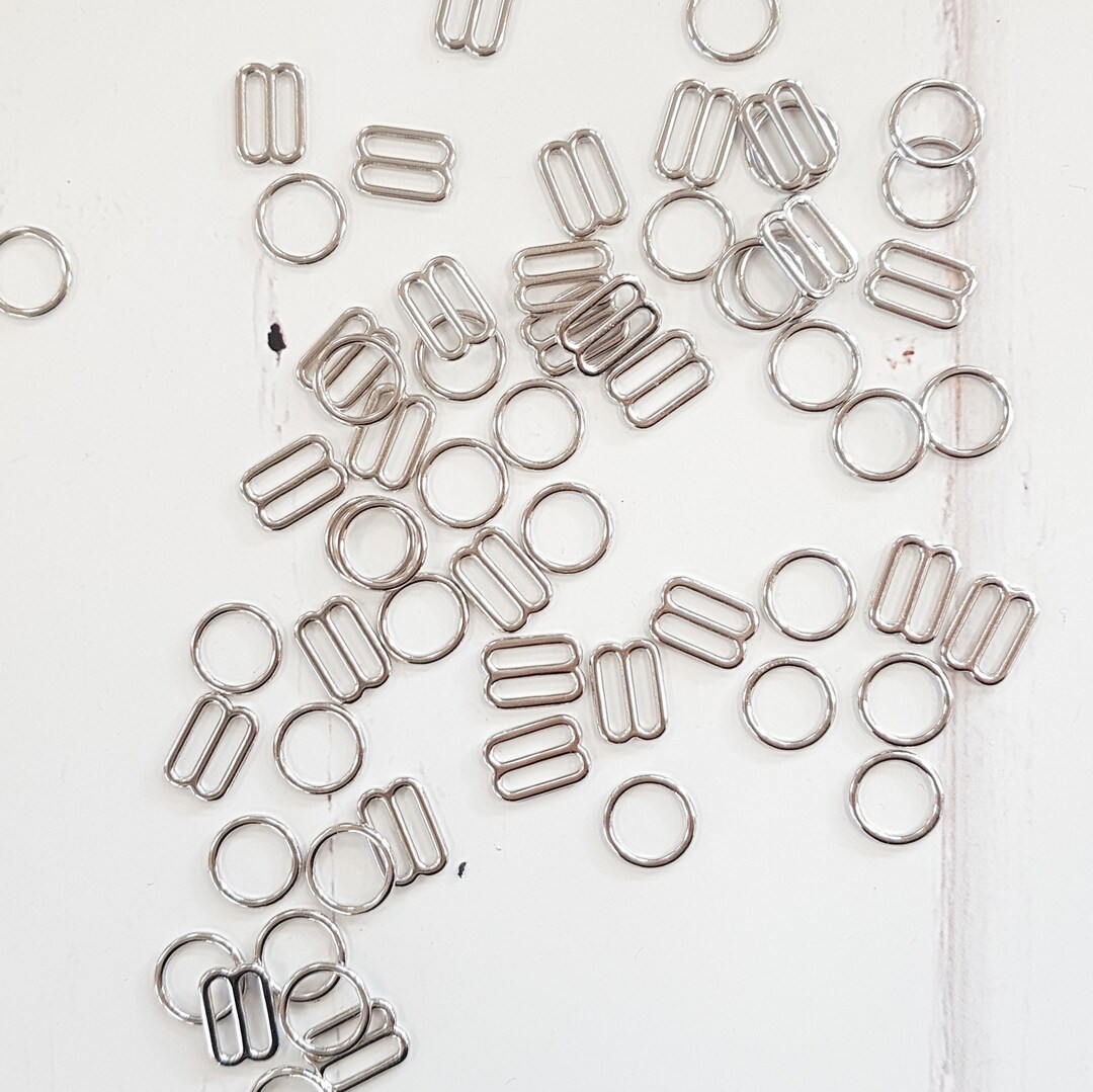 10mm SILVER Colour Bra Rings and Sliders - 10mm, 3/8" Metal Alloy Rings ...