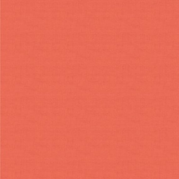 Watermelon Coral Red Linen Texture Makower Fabrics Texture | Etsy